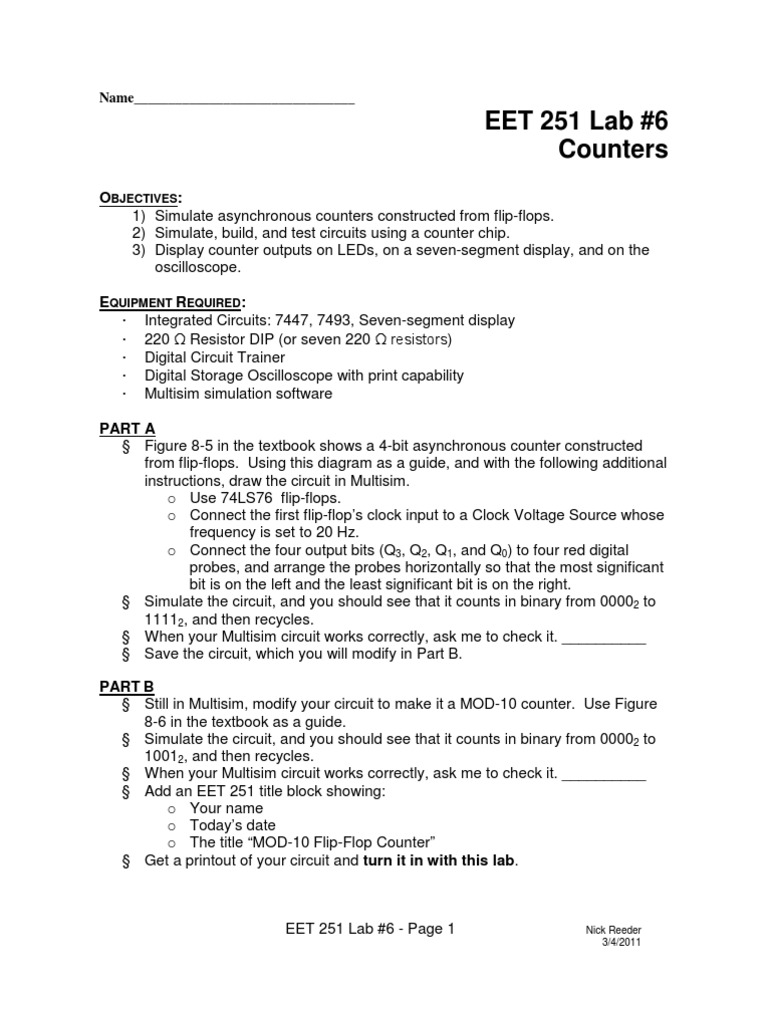 Lab 6 | PDF | Electronic Circuits | Digital Electronics