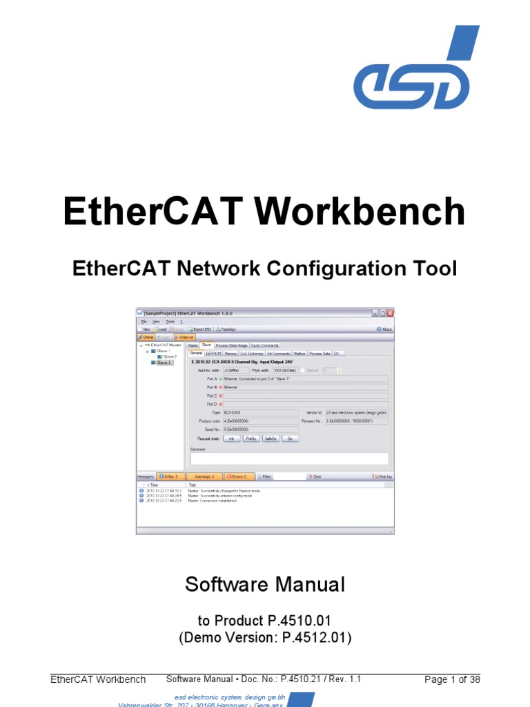 EtherCAT Workbench Manual | PDF | Network Interface Controller | Computer Network