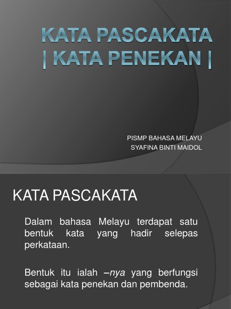 Kata Pascakata - Kata Penekan | PDF
