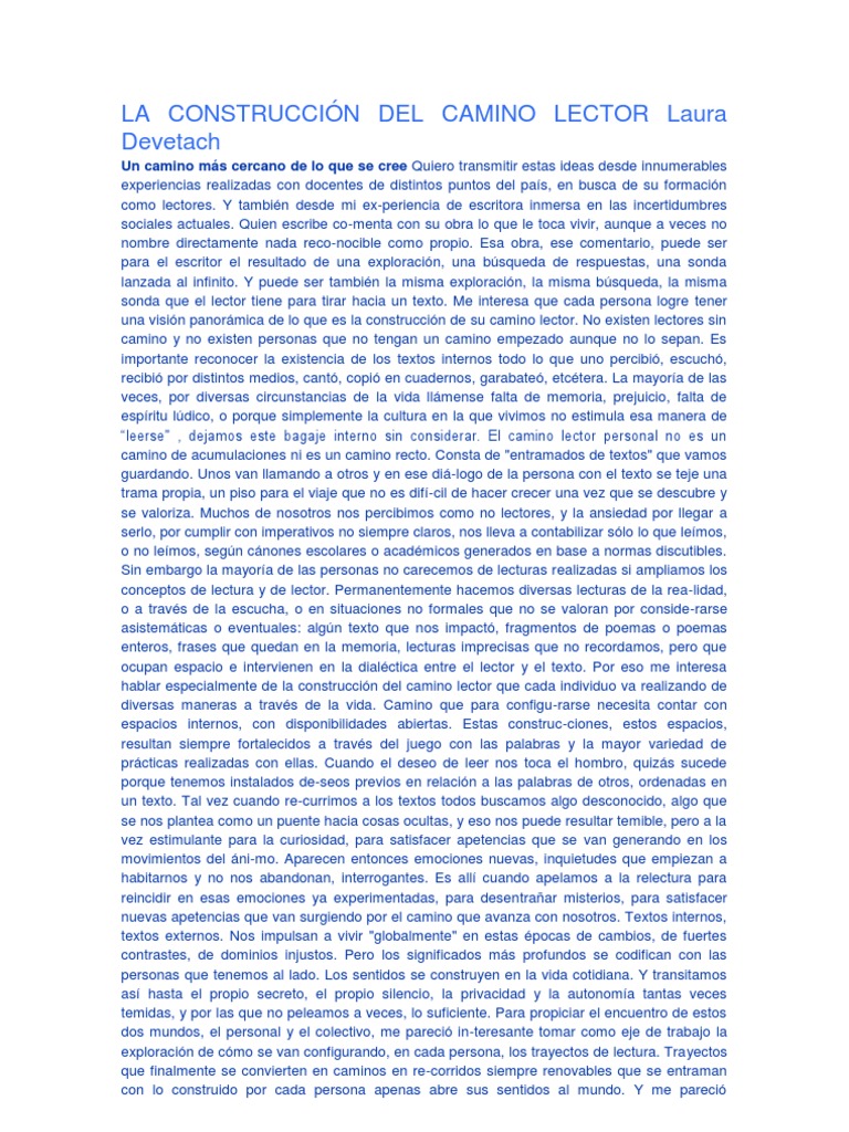 Construir El Camino Lector | PDF | Lectura (proceso) | Poesía