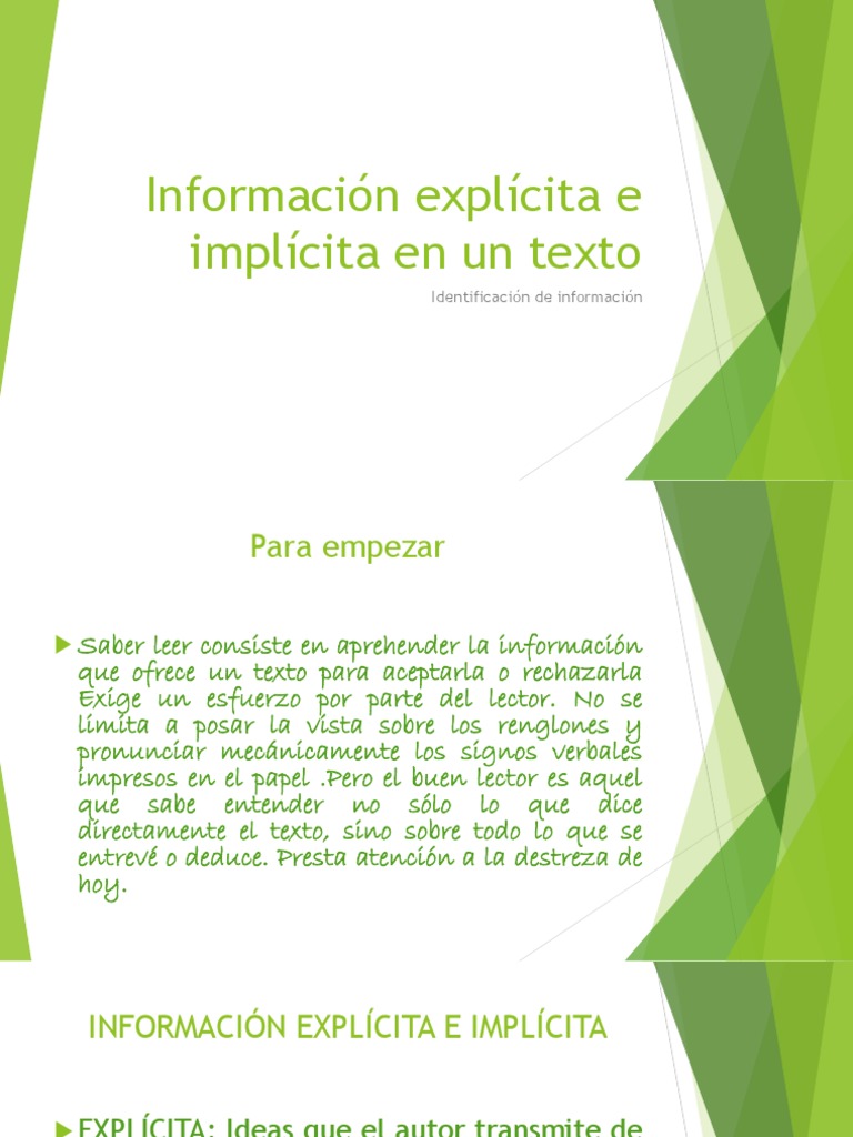 Información Explícita e Implícita en Un Texto | PDF | Información ...