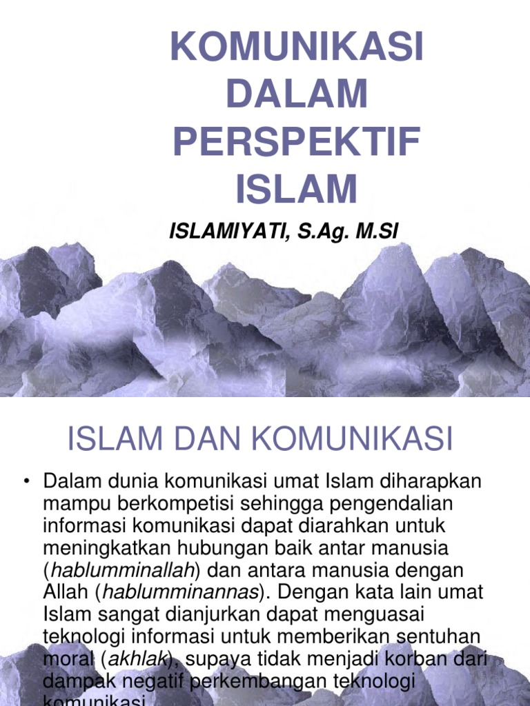 Komunikasi Dalam Perspektif Islam | PDF