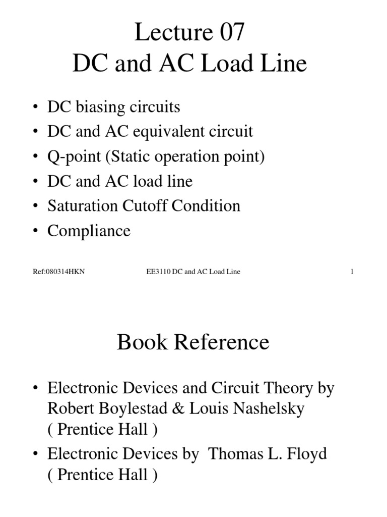 BJT DC and AC Load Line | PDF | Amplifier | Electromagnetism