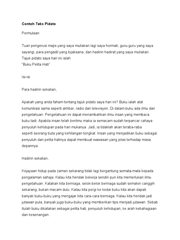 Contoh Teks Pidato | PDF