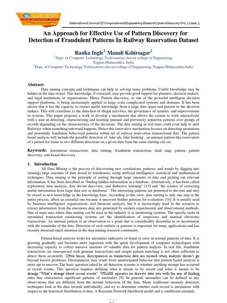 An Approach For Effective Use of Pattern Discovery For Detection of Fraudulent Patterns in ...