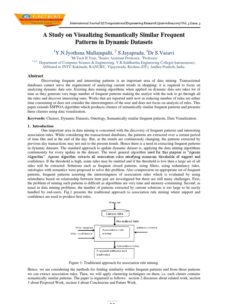A Study On Visualizing Semantically Similar Frequent Patterns in Dynamic Datasets | PDF | Data ...