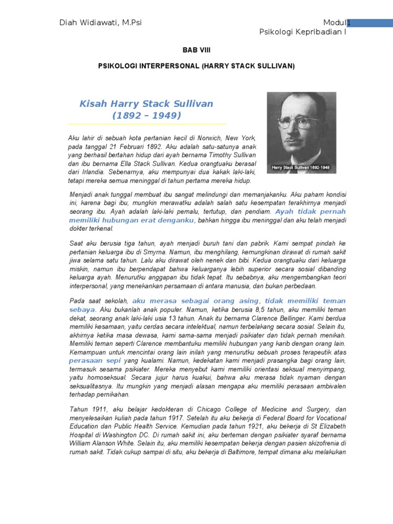 Harry Stack Sullivan | PDF
