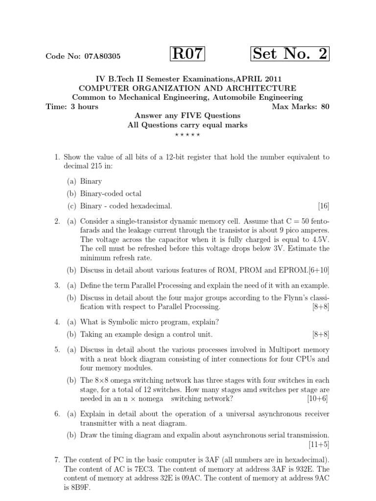 07a80305 Computerorganizationandarchitecture | PDF | Instruction Set | Parallel Computing