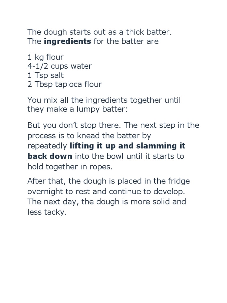 How to Make Thick Dough Batter | PDF