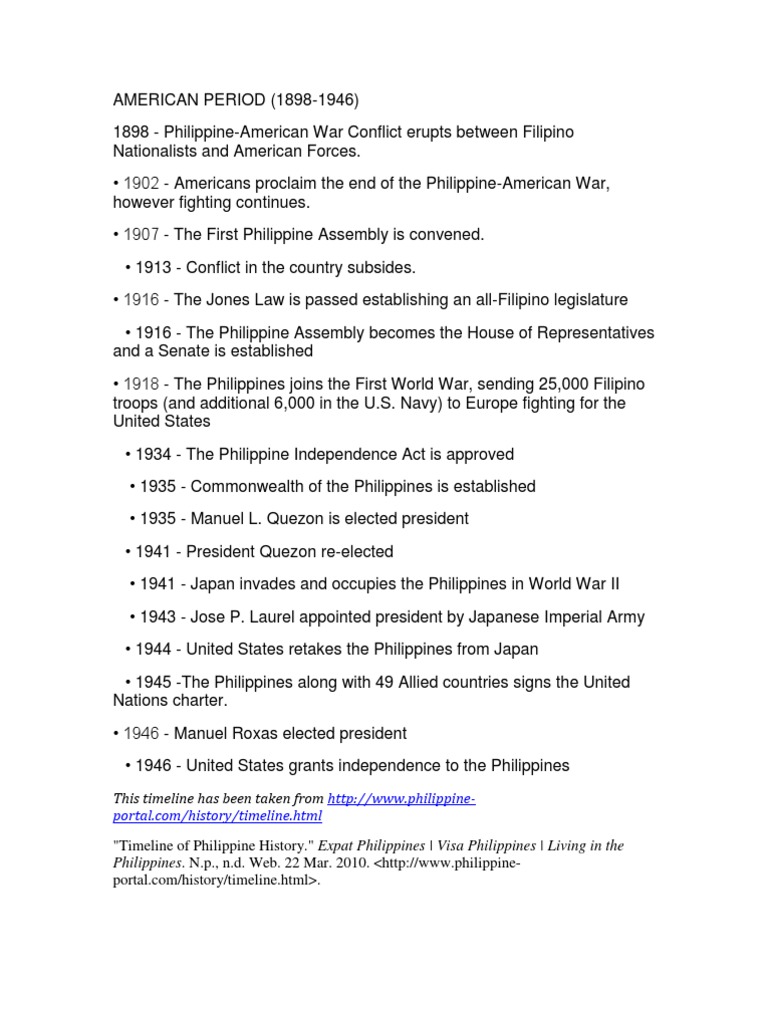 American Period in The Philippines | PDF | Philippines | International ...