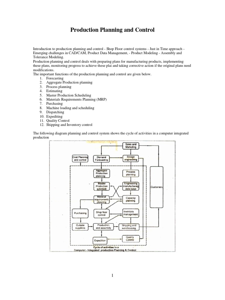 Production Planning and Control | PDF | Inventory | Engineering Tolerance