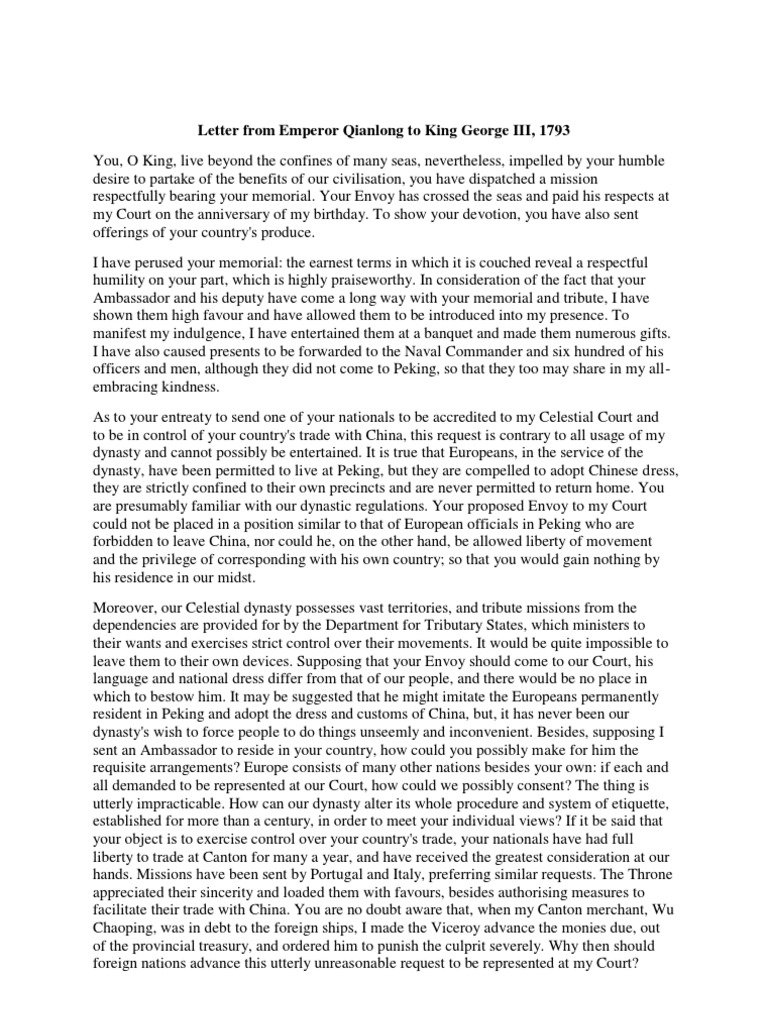Letter To King George III | Download Free PDF | Barbarian | Ambassador