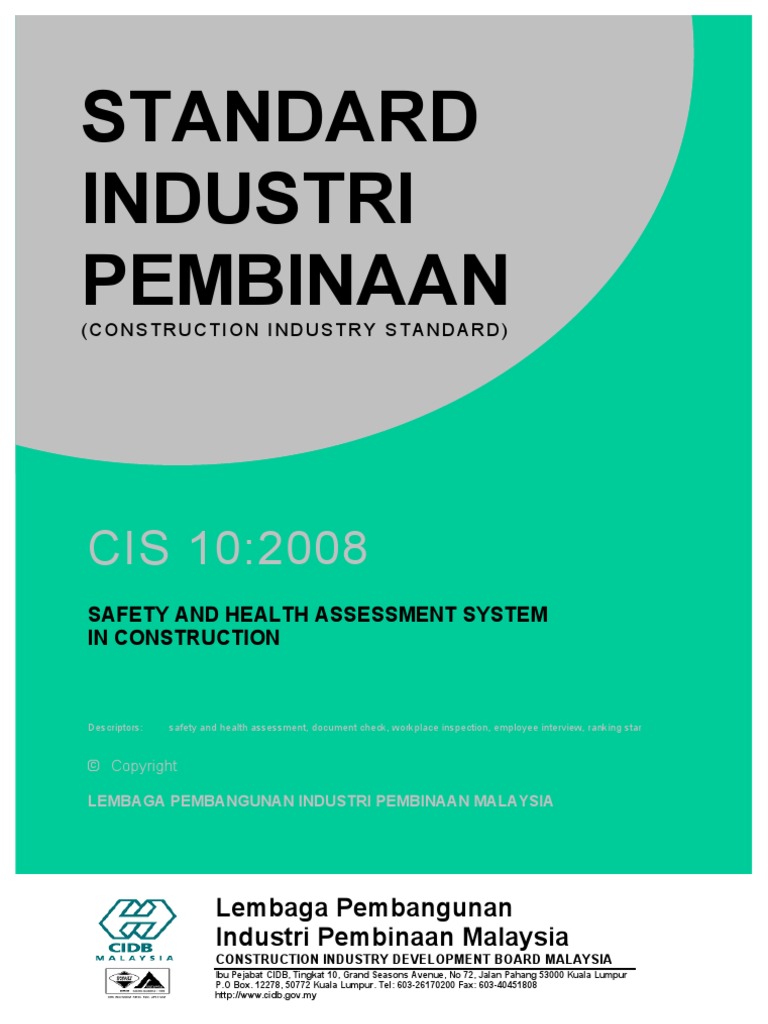 CIDB Safety & Health Assessment For Construction PDF | PDF