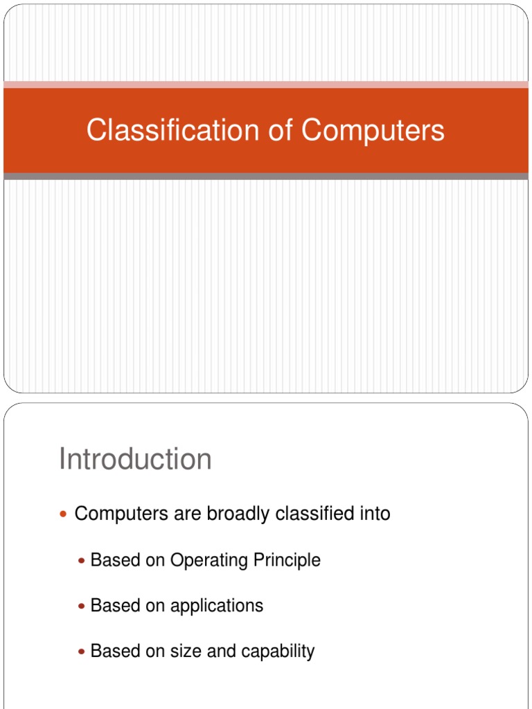 4.classification of Computers | PDF | Operational Amplifier | Microcomputers
