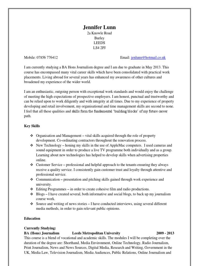 Jennifer Lunn 2013 CV Property | PDF | Career & Growth | Business