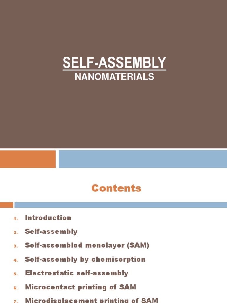 Self-Assembly Seminar | PDF | Self Assembly | Nanotechnology