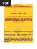 RA 7277 - Magna Carta For Disabled Persons | PDF | Rehabilitation ...