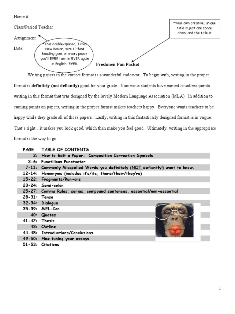 2013 - Freshmen Grammar Packet | PDF | Comma | Sentence (Linguistics)