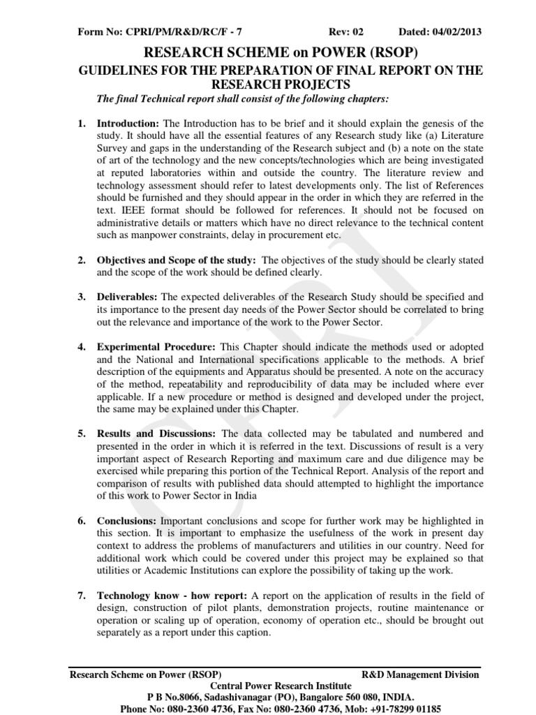 Format No 7 RSOP Final Report | Download Free PDF | Science And ...
