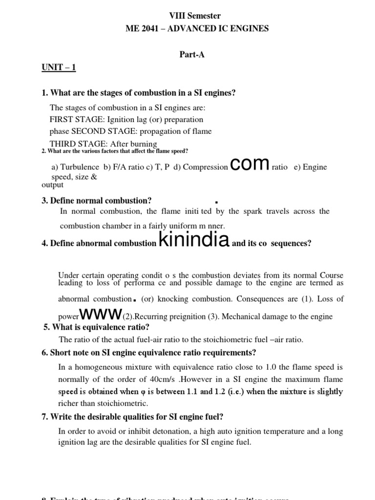 Advanced IC Engine Notes | PDF | Carburetor | Turbocharger