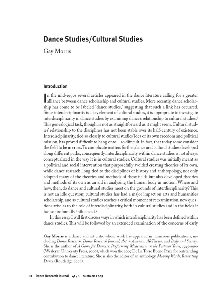 Dance Studies Cultural Studies | PDF | Cultural Studies ...