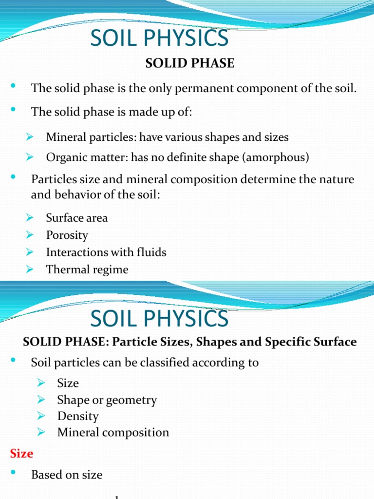 Soil Physics: Solid Phase | PDF | Soil | Physical Sciences