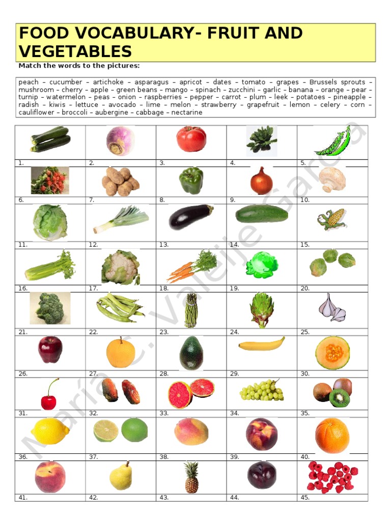 Fruit and Vegetables | PDF