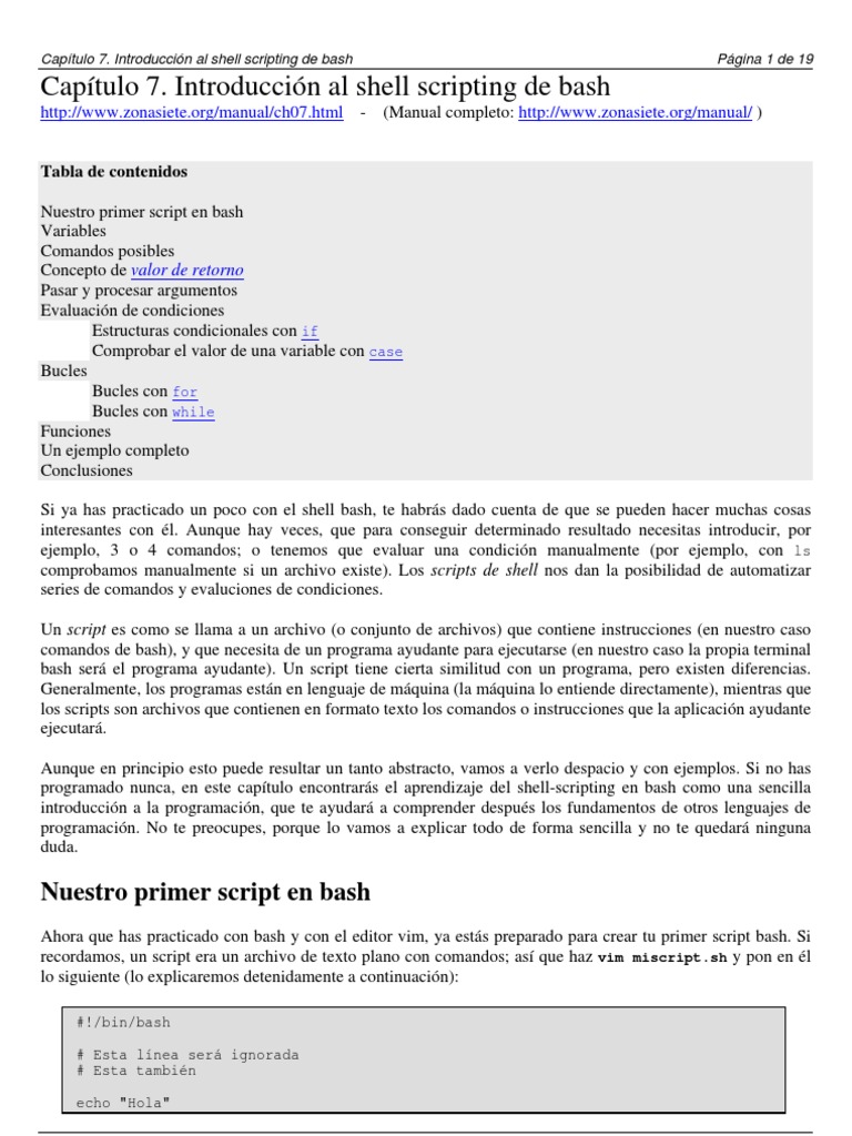 Introduccion Al Shell Scripting de Bash | PDF | Interfaz de línea de comando | Comillas