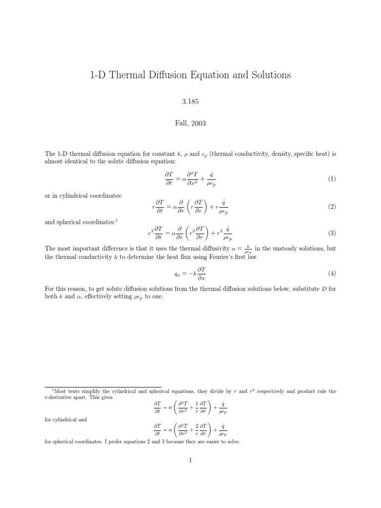 Heat Diffusion Equation MIT | PDF | Thermal Conduction | Physical Phenomena