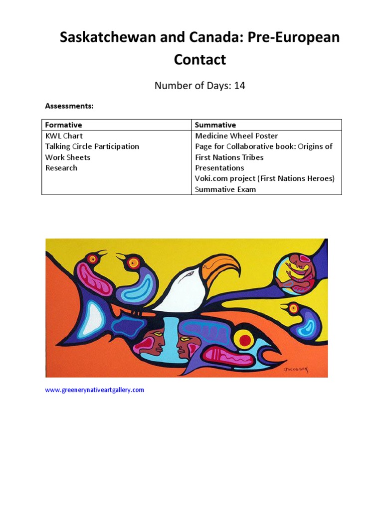 First Nations Unit - Saskatchewan and Canada Pre-Contact | PDF | First ...