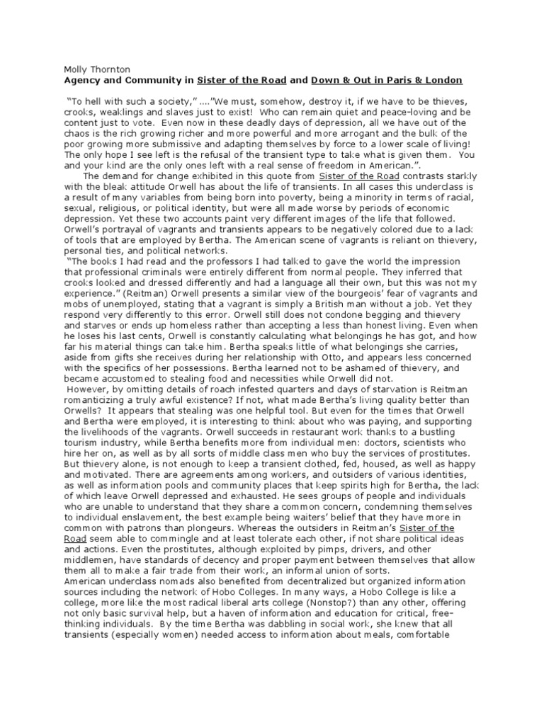 Molly Lit | PDF | Homelessness | George Orwell