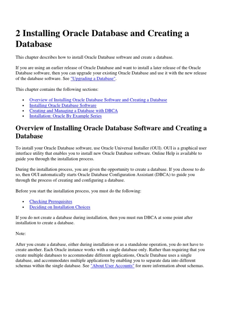 2 Installing Oracle Database And Creating A Database Pdf Character 9249