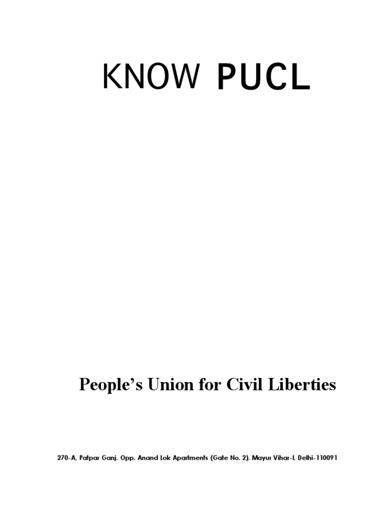 PUCL | PDF | Natural And Legal Rights | Human Rights