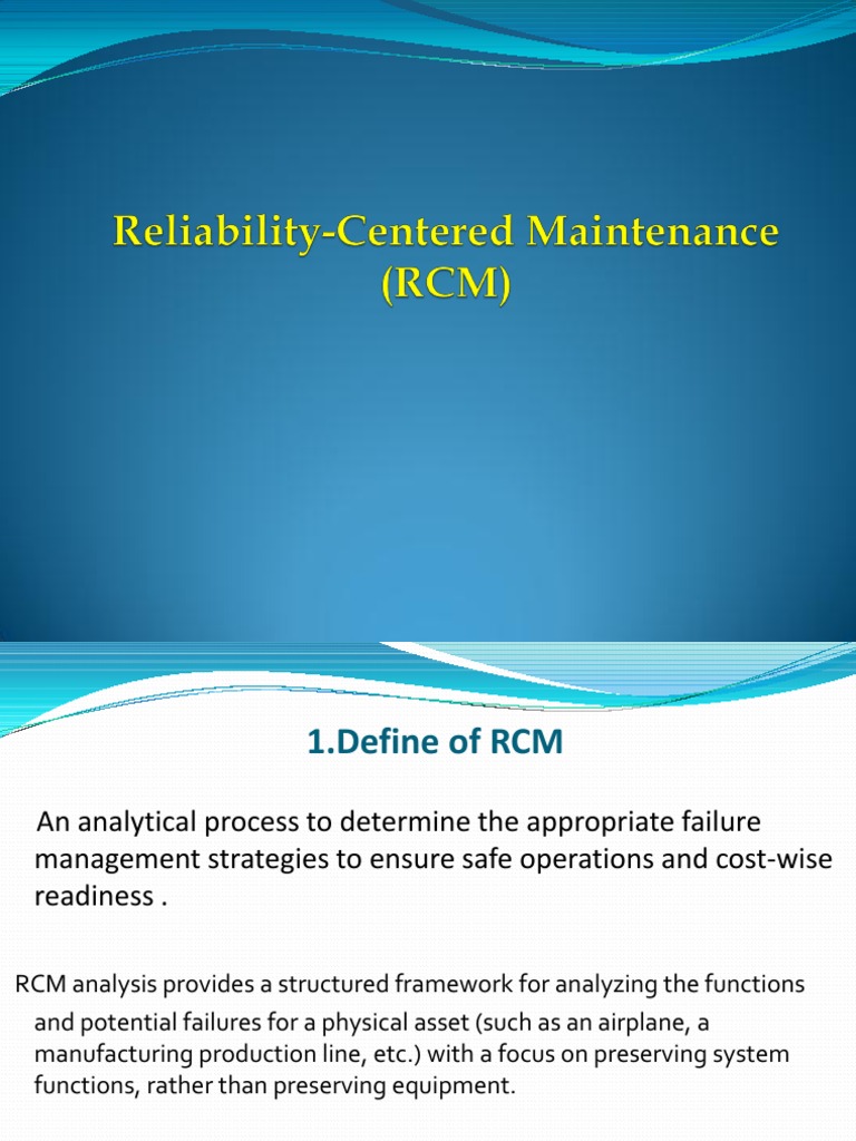 RCMa | PDF | Reliability Engineering | Computing And Information Technology