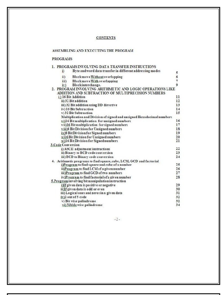 Microprocessor 8086 Program Manual | PDF | Division (Mathematics ...