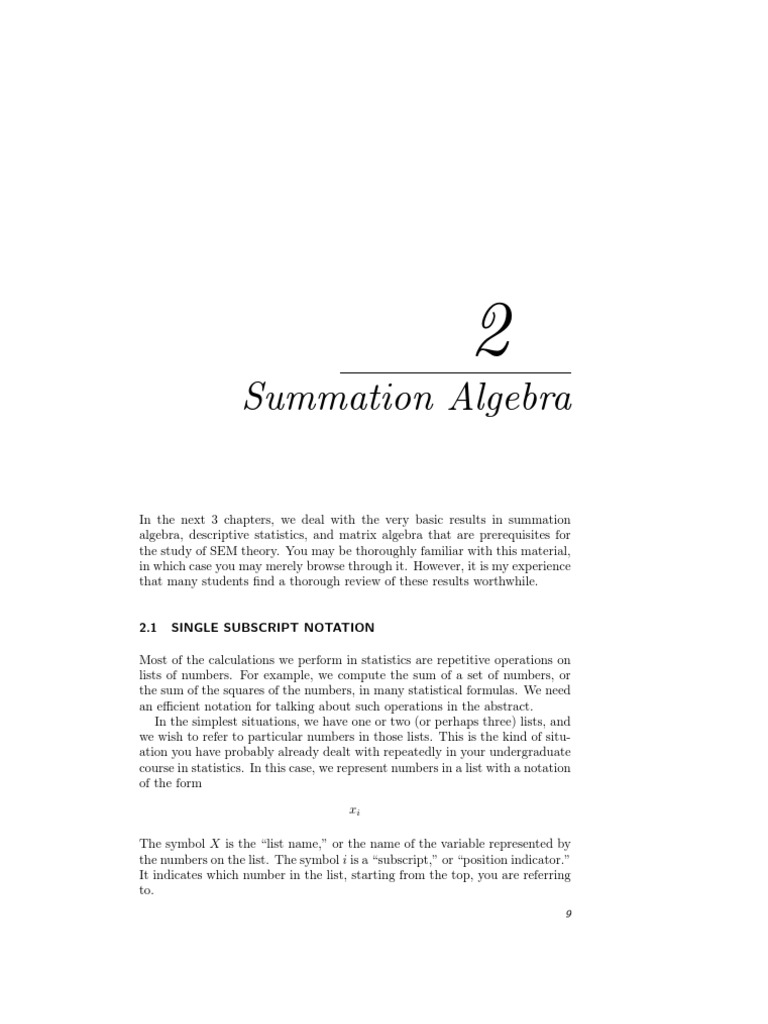 Summation Algebra | PDF | Summation | Matrix (Mathematics)