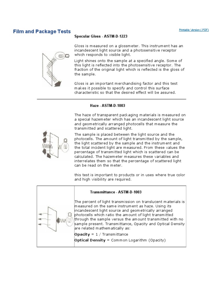 Film Properties-Tests and Details | PDF | Ultimate Tensile Strength ...