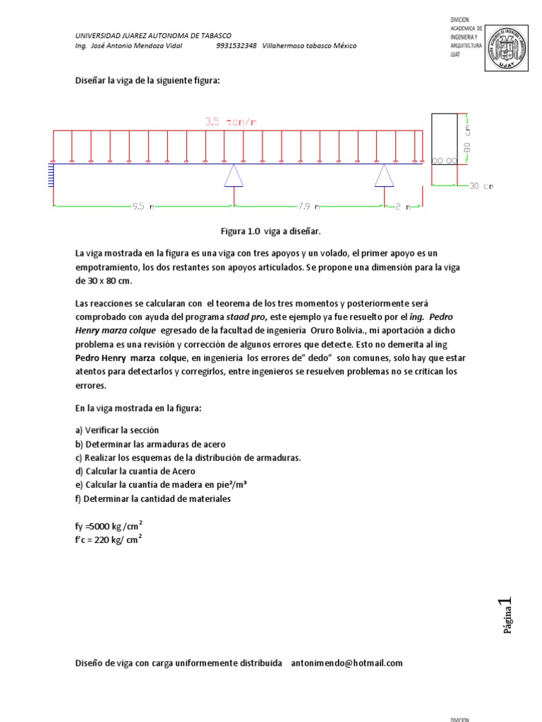 Diseño de Viga Rectangular por Empotramiento | PDF | Ingeniero civil ...