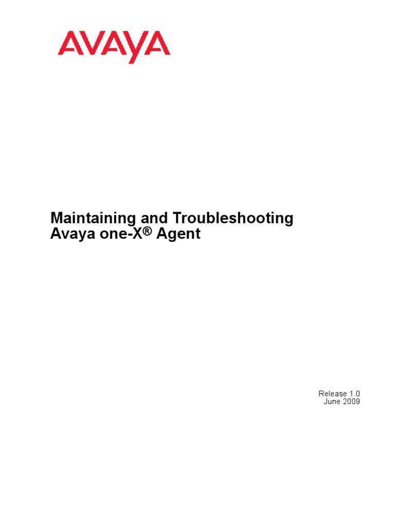 Maintaining and Troubleshooting Avaya One-X Agent | PDF | Voice Over Ip ...