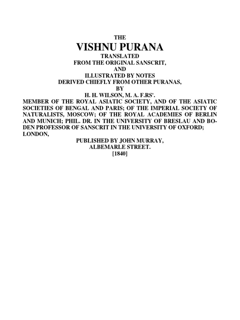 Vishnu Purana | Download Free PDF | Puranas | Vishnu