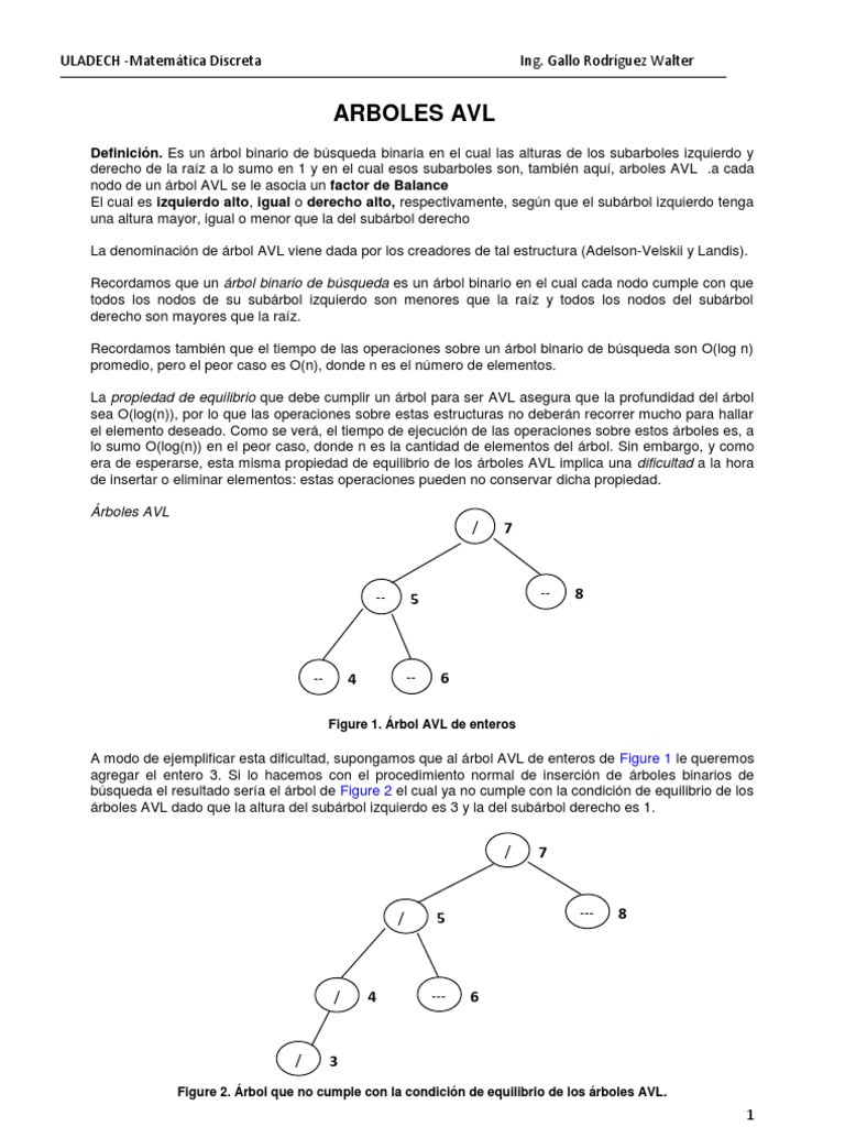 Arboles AVL | PDF | Matemáticas Aplicadas | Algoritmos y Estructuras de ...