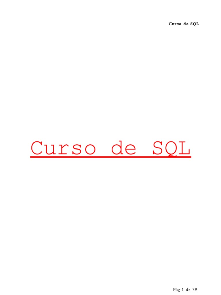 Curso Básico de SQL en PDF | PDF