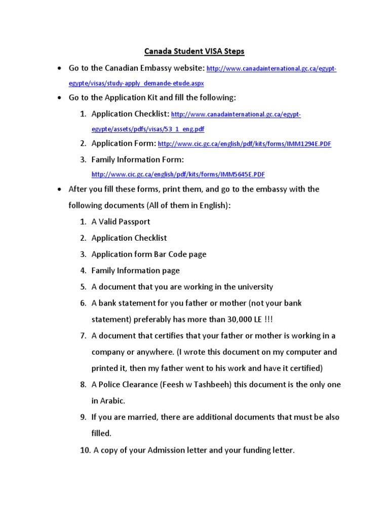 Canada Student Visa Application Guide | PDF | Social Science | Law