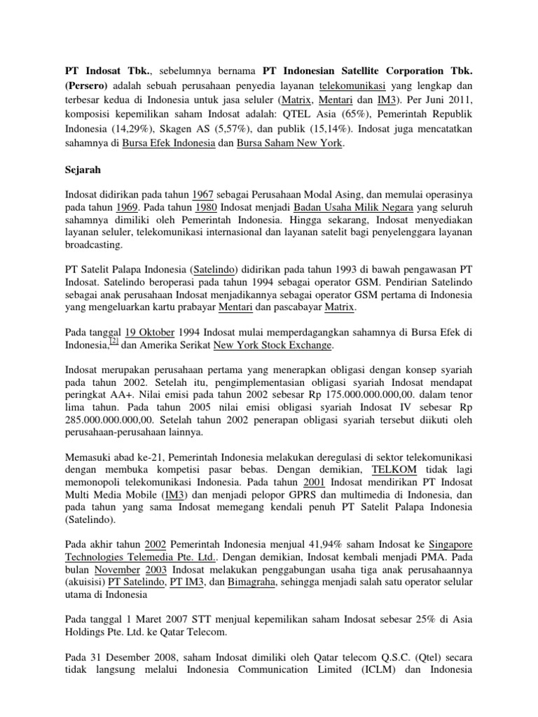 PT Indosat TBK | PDF