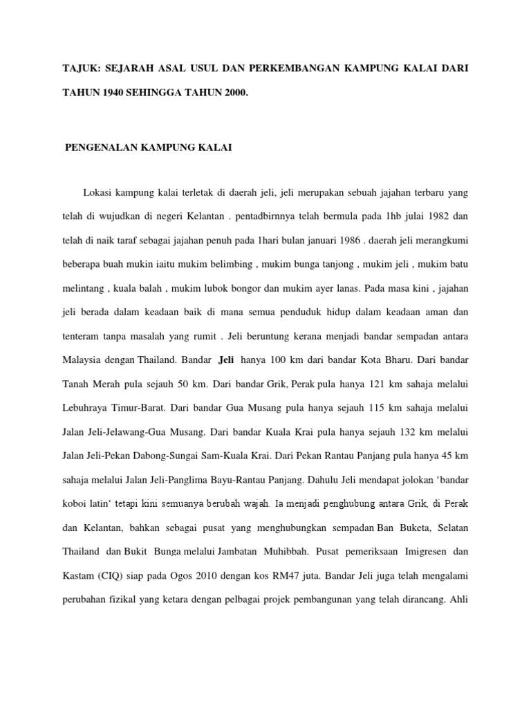 Pendahuluan Kampung Kalai | PDF