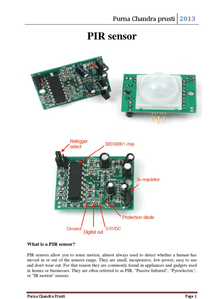PIR Sensor | PDF | Infrared | Lens (Optics)