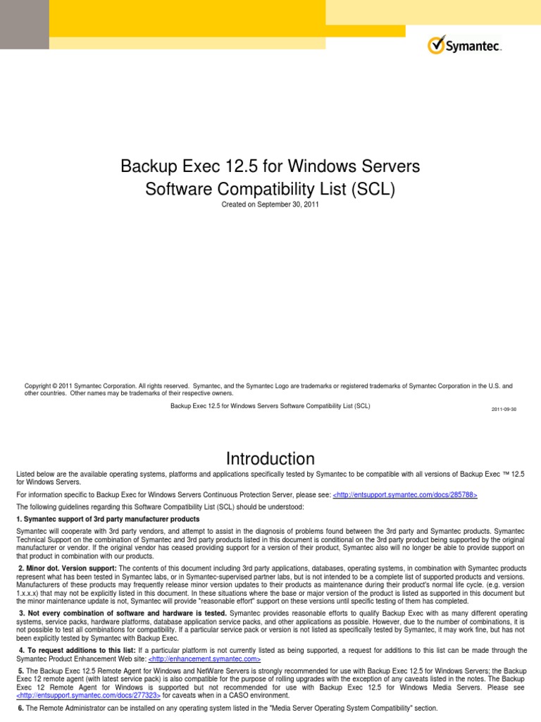 Backup Exec 12.5 | Download Free PDF | Hyper V | Windows Server 2003