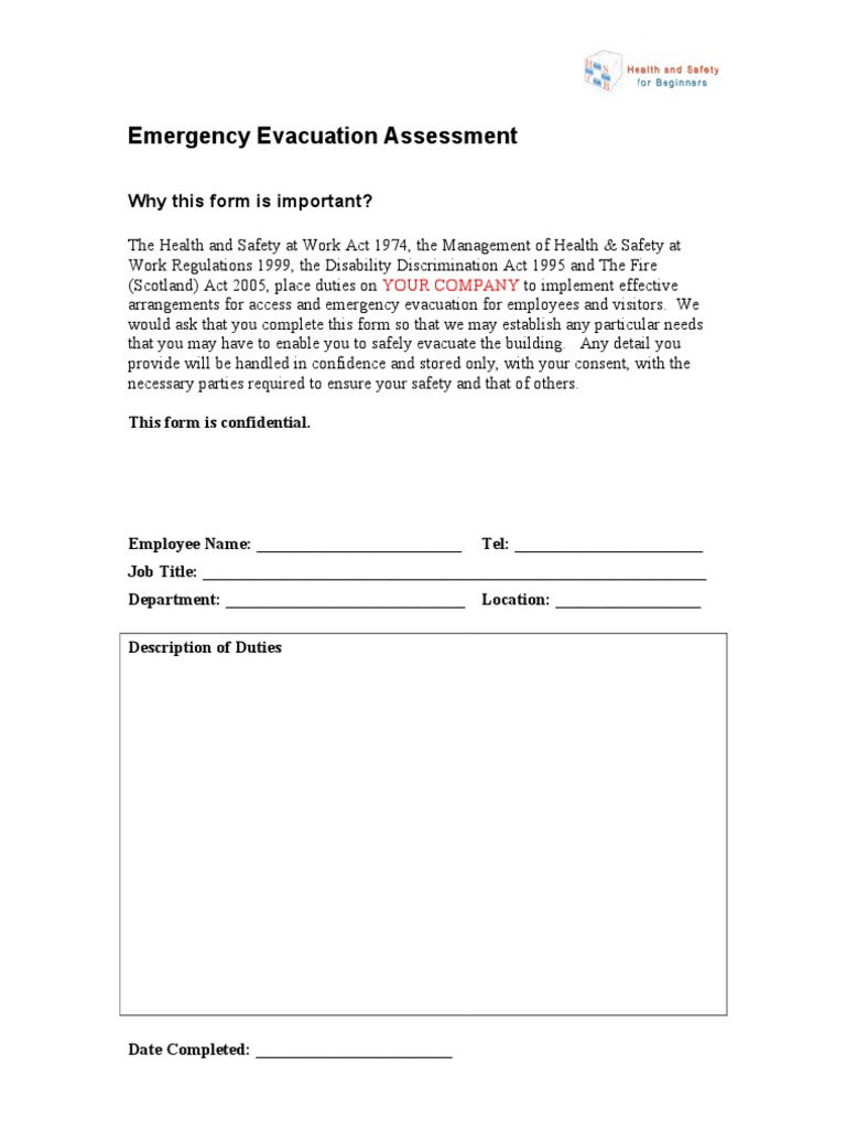 Personal Emergency Evacuation Plan PEEP | PDF