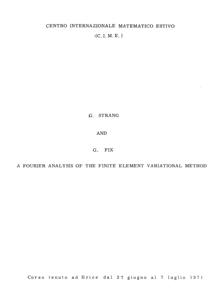 Strang 1973 | PDF | Finite Element Method | Polynomial