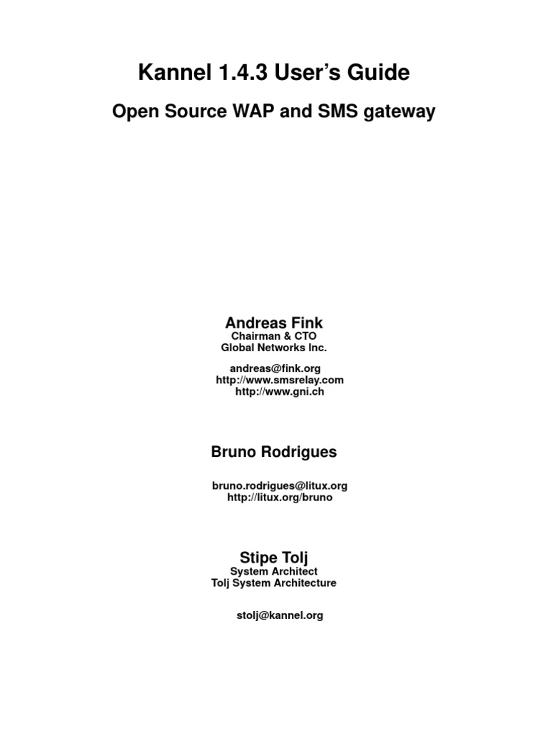 Kannel WAP & SMS Gateway Guide | PDF | Hypertext Transfer Protocol | Proxy Server